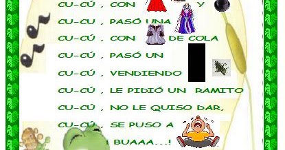 JUGANDO Y EDUCANDO DESDE CASA: Cu-cú cantaba la rana. Canción con ...