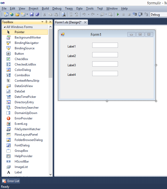 Melany Khuriatul Maula: Membuat Form Visual Basic
