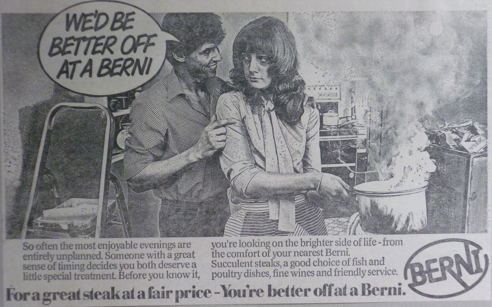 Hold The Front Page: Random Ad - Berni Inn (1980's)