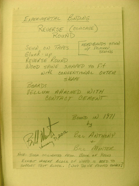 Book Arts Web and Bonefolder Extras: The Concave Spine and Bill Anthony