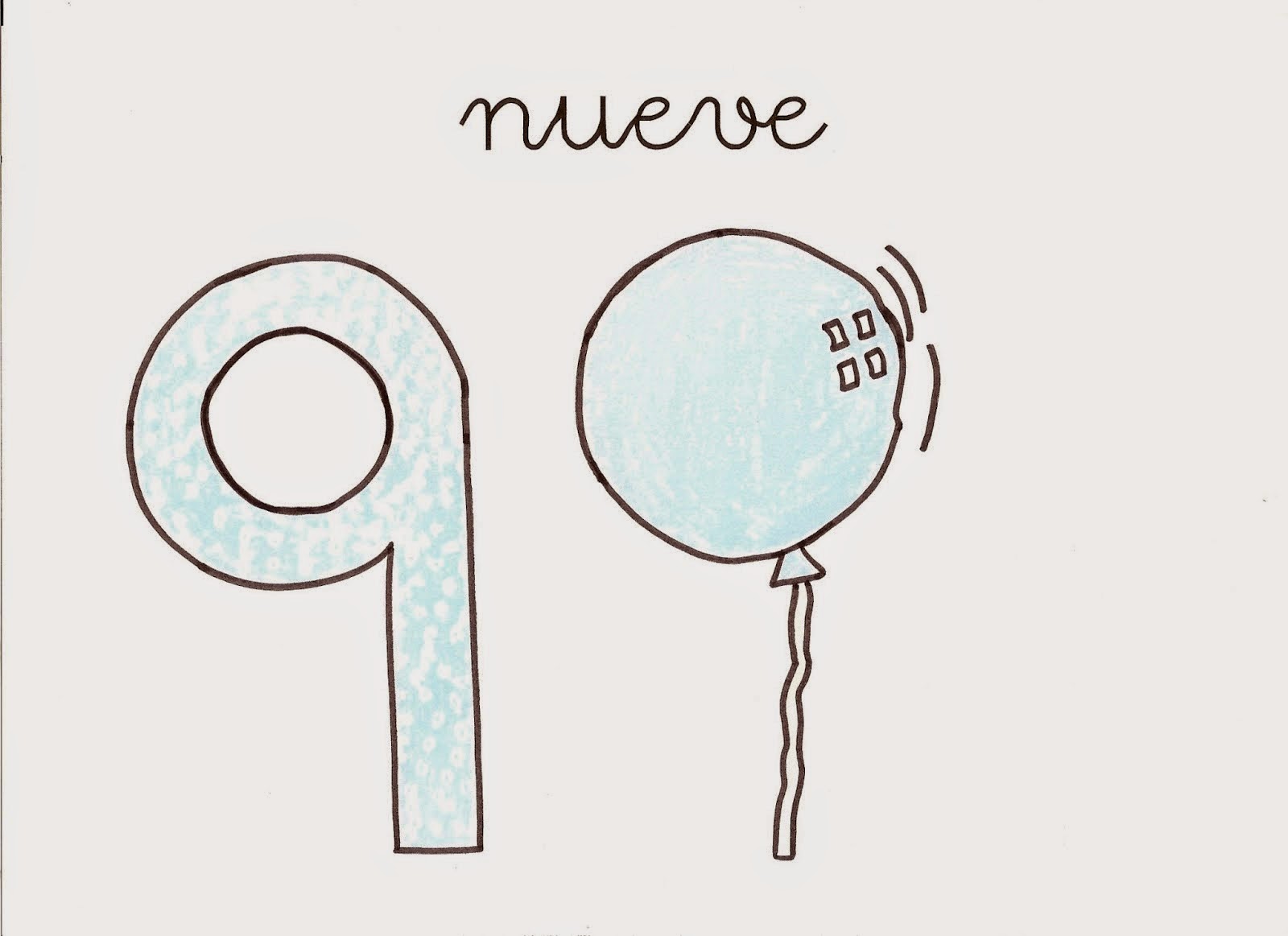 Nuestra clase de infantil: Aprendemos el número 9