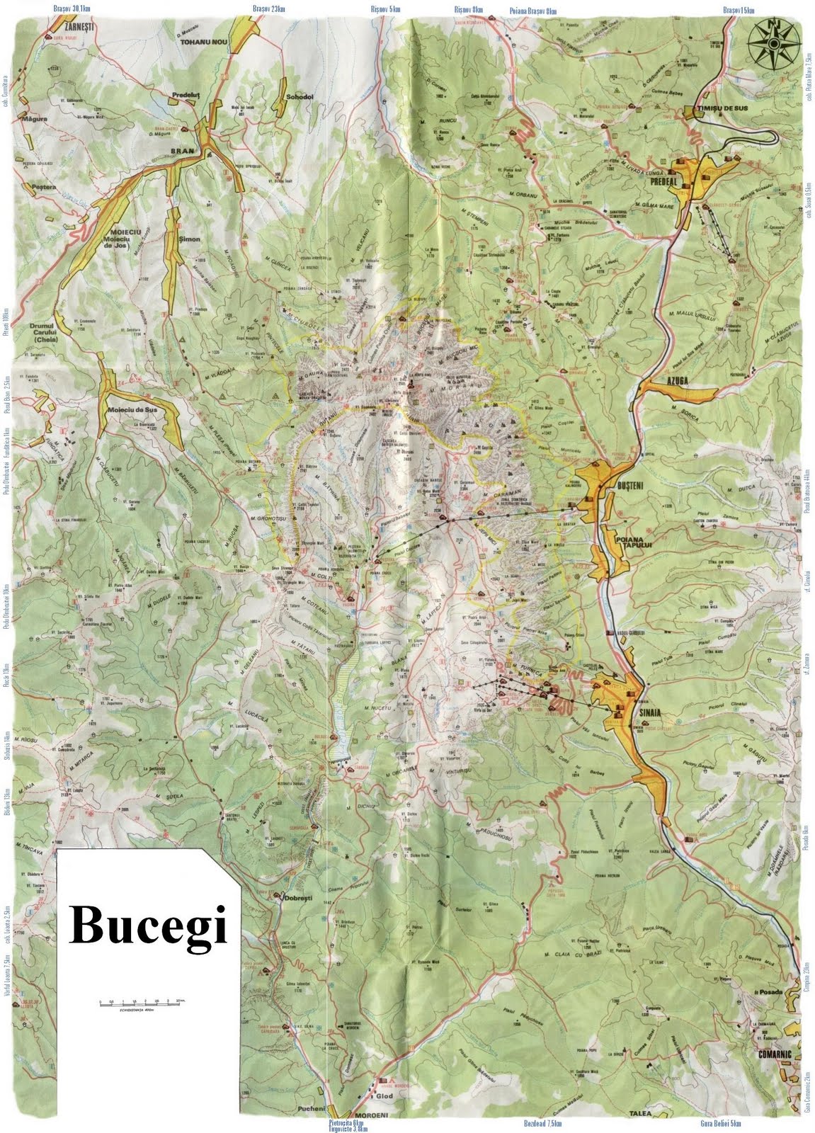 Harta Trasee Montane: Harti turistice trasee montane