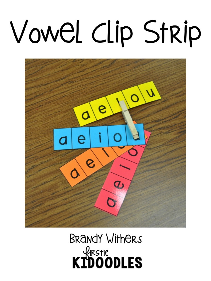 Firstie Kidoodles: Vowel Clip Strip {FREEBIE}