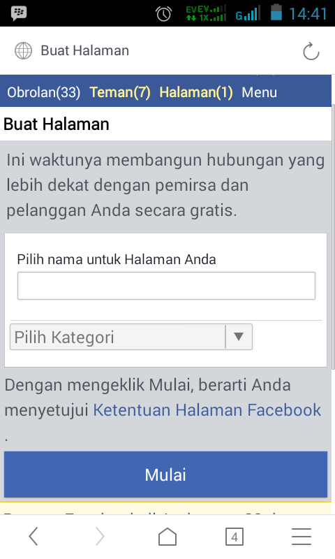 Membuat halaman(fanpage) facebook