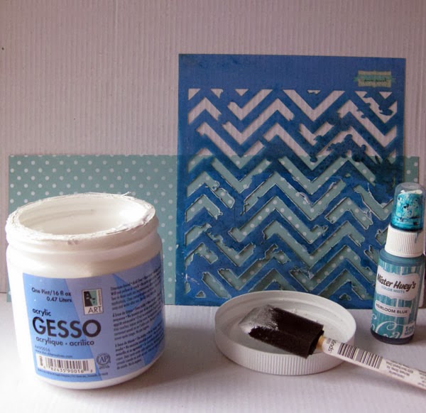 Scrappy Day in Paradise: Getting Messy with Gesso and Stencils