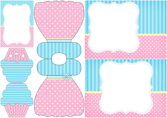 Celeste, Rosa y Amarillo: Invitaciones para Imprimir Gratis. - Oh My Bebé!