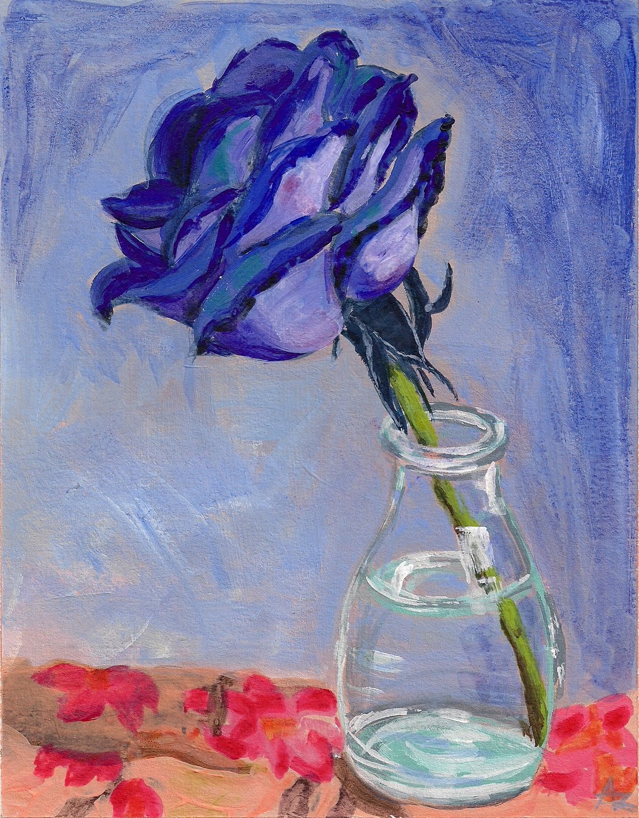 Azra's Painting a Day: Blue Rose