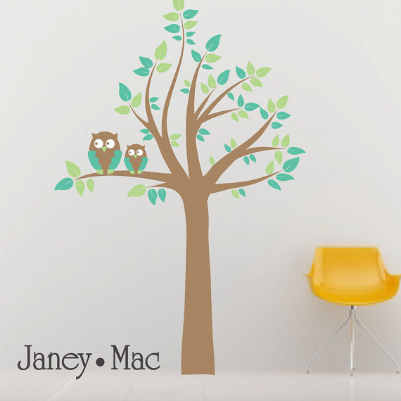 Janey Mac: Featured Decal - Tree with Two Owls - 20% off!!