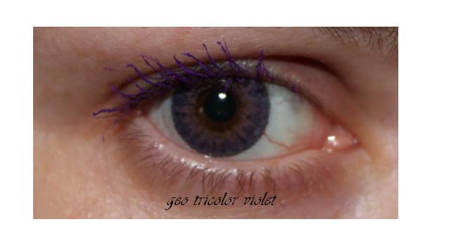 SOÑANDO EN TECNICOLOR: CANDY LENS: GEO TRICOLOR VIOLET Y PUFFY 3 TONES PINK