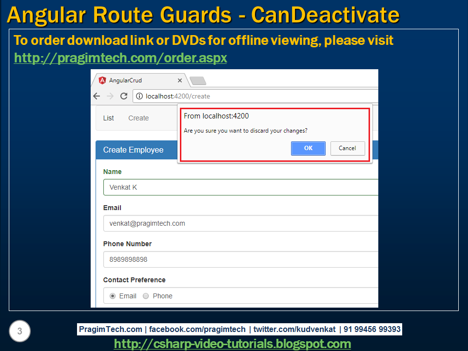 Sql Server Net And C Video Tutorial Angular Route Guards Slides