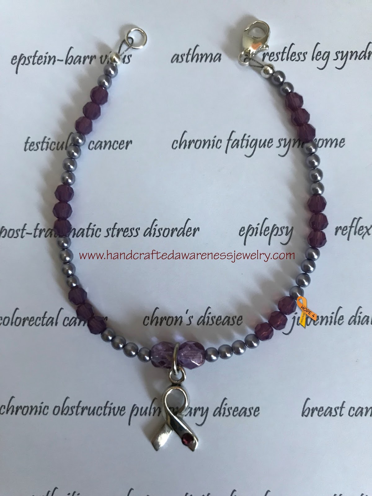 Handcrafted Awareness Jewelry: Purple Swarovski and Glass Pearl ...