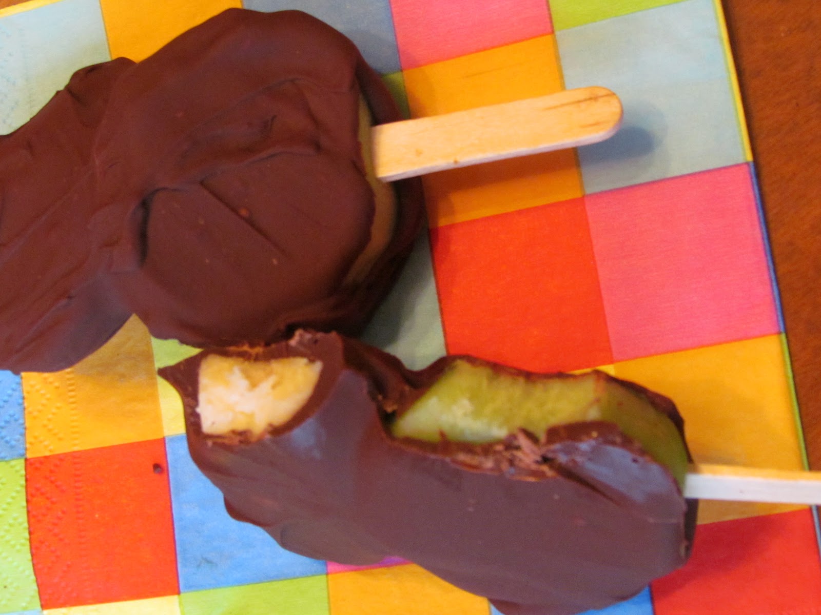 Frozen Chocolate Covered Fruit Pops - Staying Close To Home