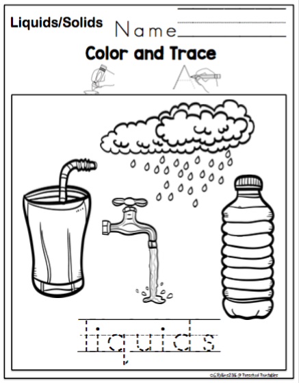 Solids or Liquids Printable ~ Preschool Printables
