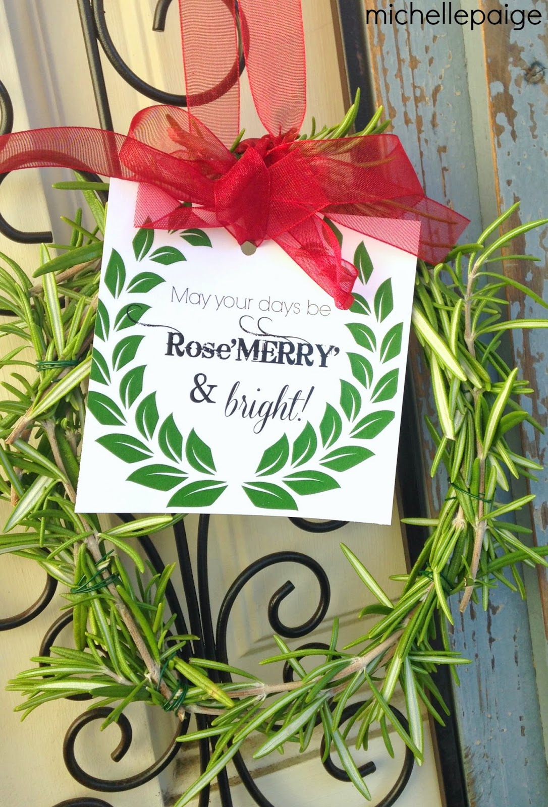 michelle paige blogs: Rosemary Wreaths with Printable Tag