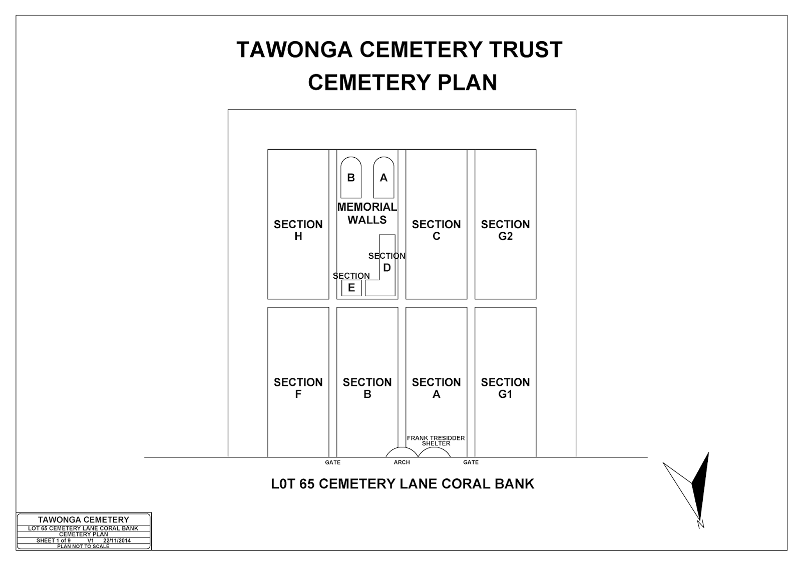 Tawonga Cemetery: Layout