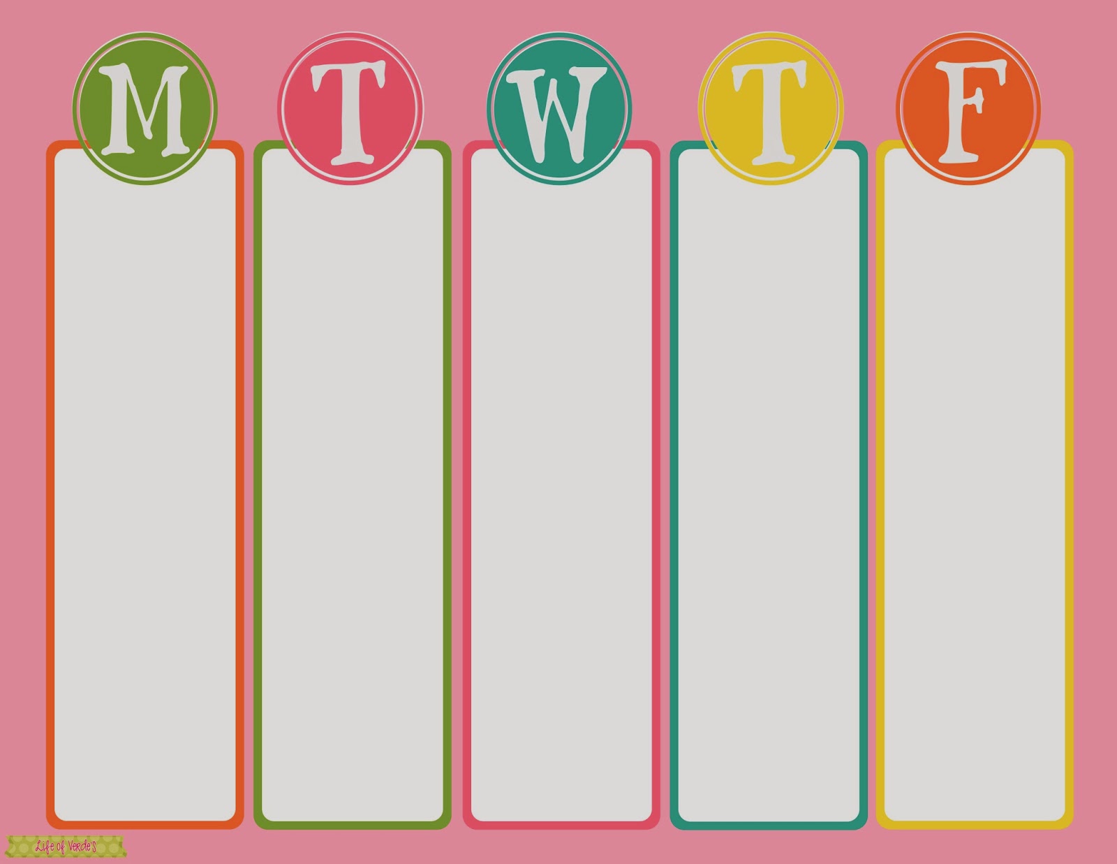 Life of Verde's : Free Printable: {Summer} Schedule