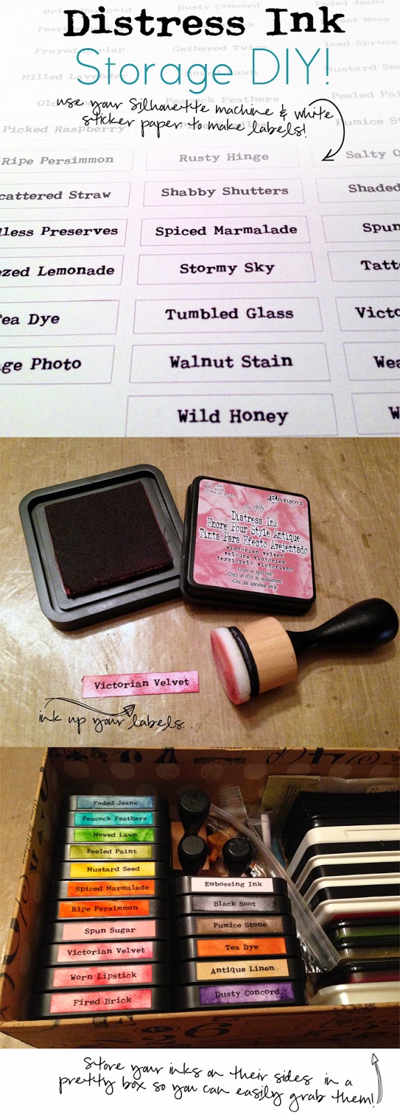 DIY Distress Ink Storage Labels - Alice Scraps Wonderland