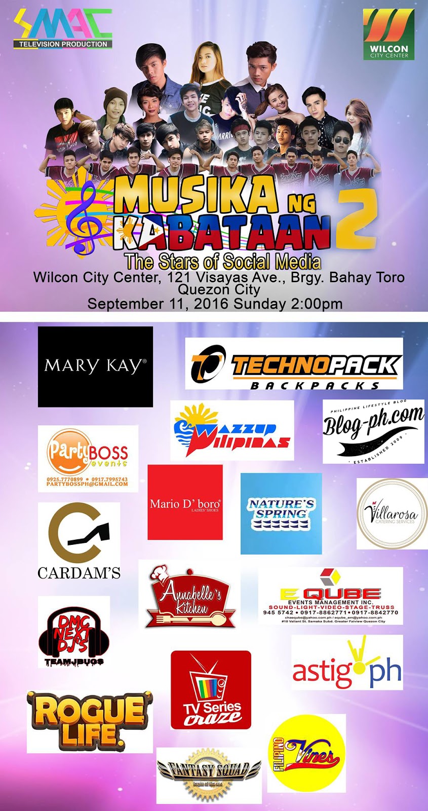 All Set for "Musika ng Kabataan 2: The Stars of Social Media" at WCC ...