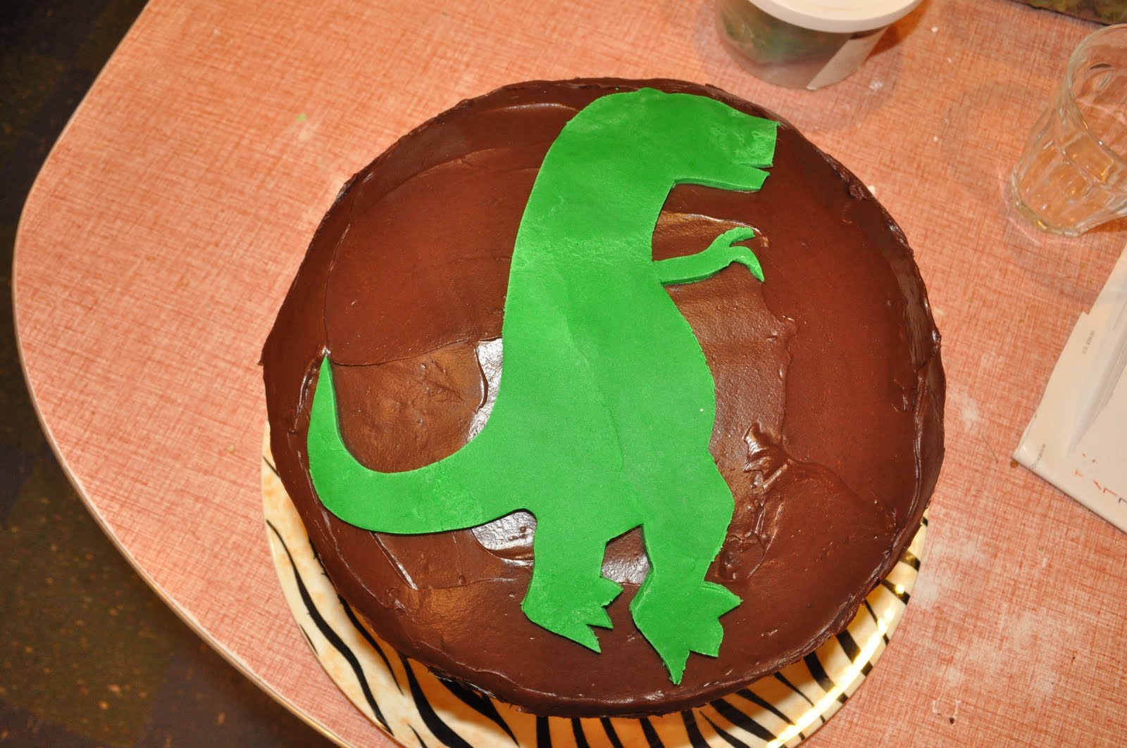 Stream of Consciousness: Green T-Rex birthday cake