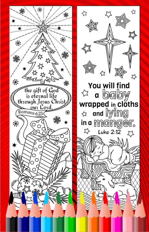 RicLDP Artworks: 8 Christmas Coloring Bookmarks (Set 3)