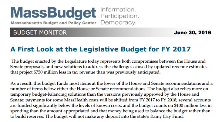 Franklin Matters: A First Look at the Legislative Budget