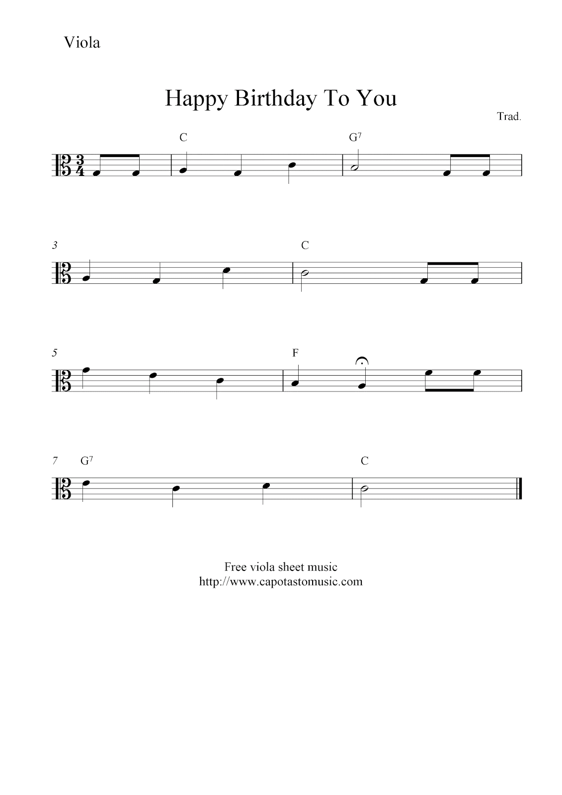 Viola Music Sheets For Beginners