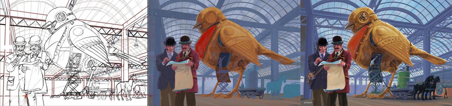 Martin Davey Illustration and Fine Art: SteamPunk Mechanical Robin ...