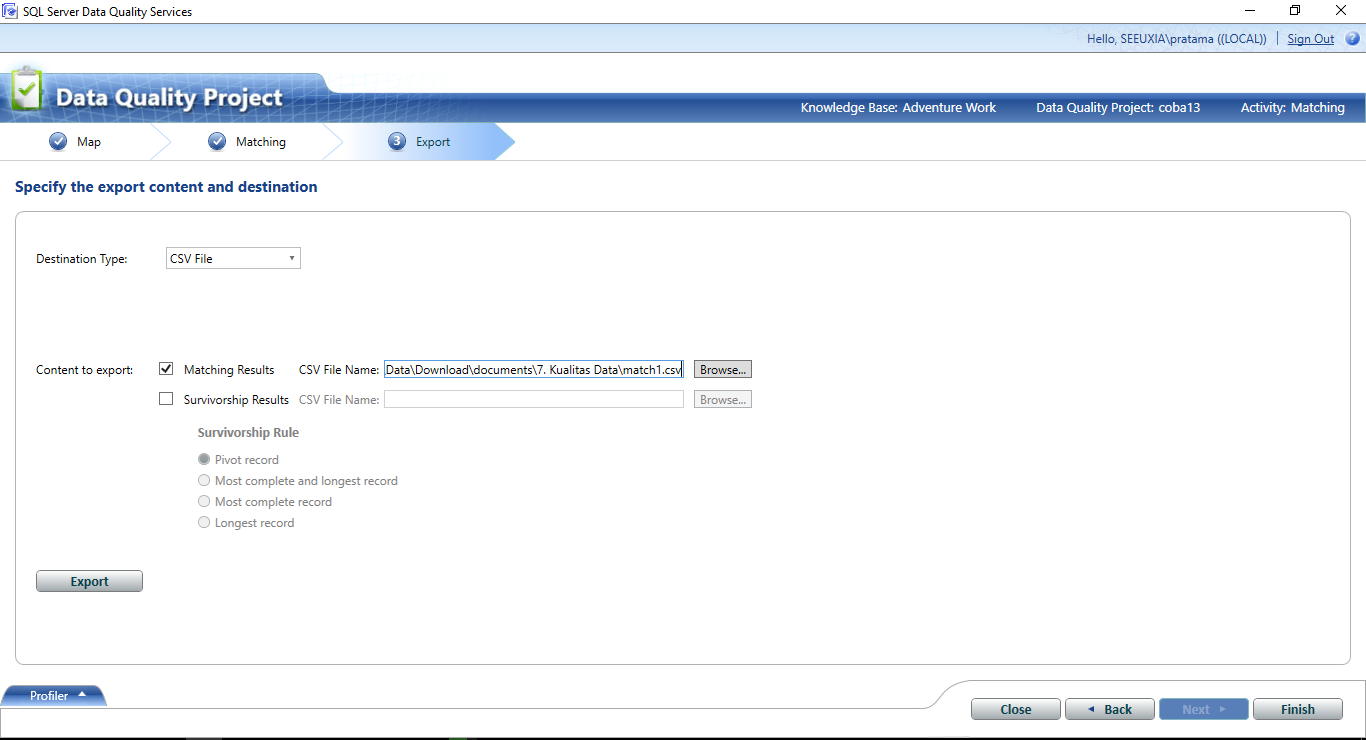 Tutorial DQS untuk Data Cleansing dan Matching Policy