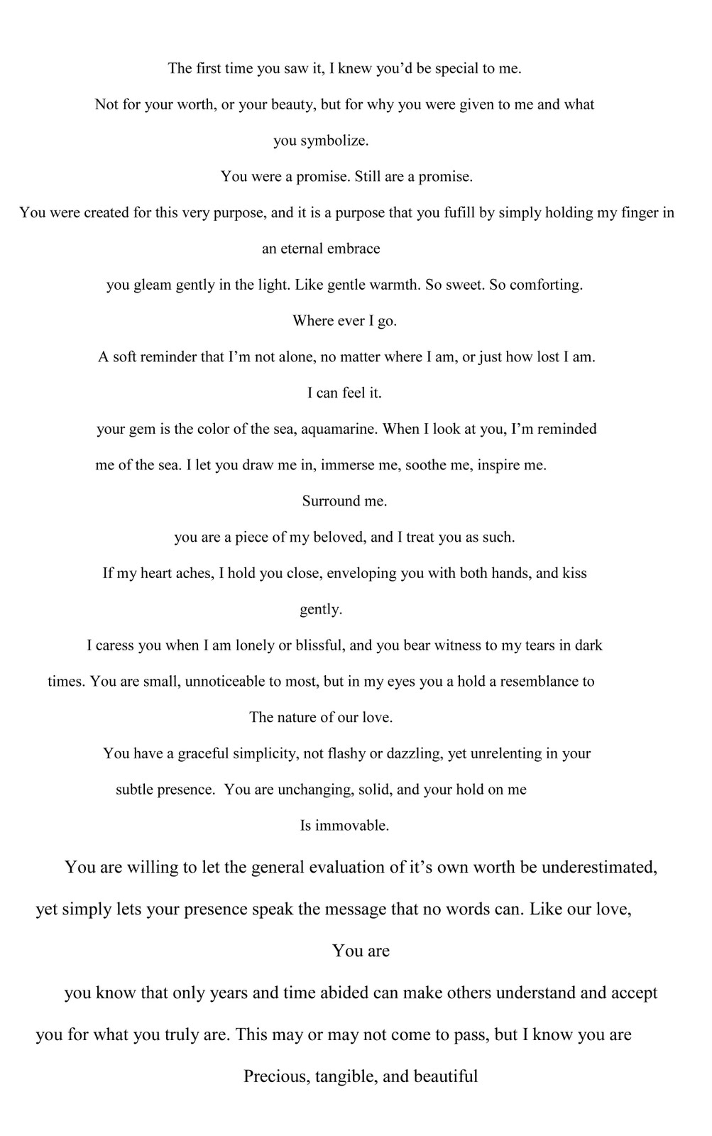 ART185 - Creative Writing, 2011: The First Time I Saw You - Caitlynn's Poem