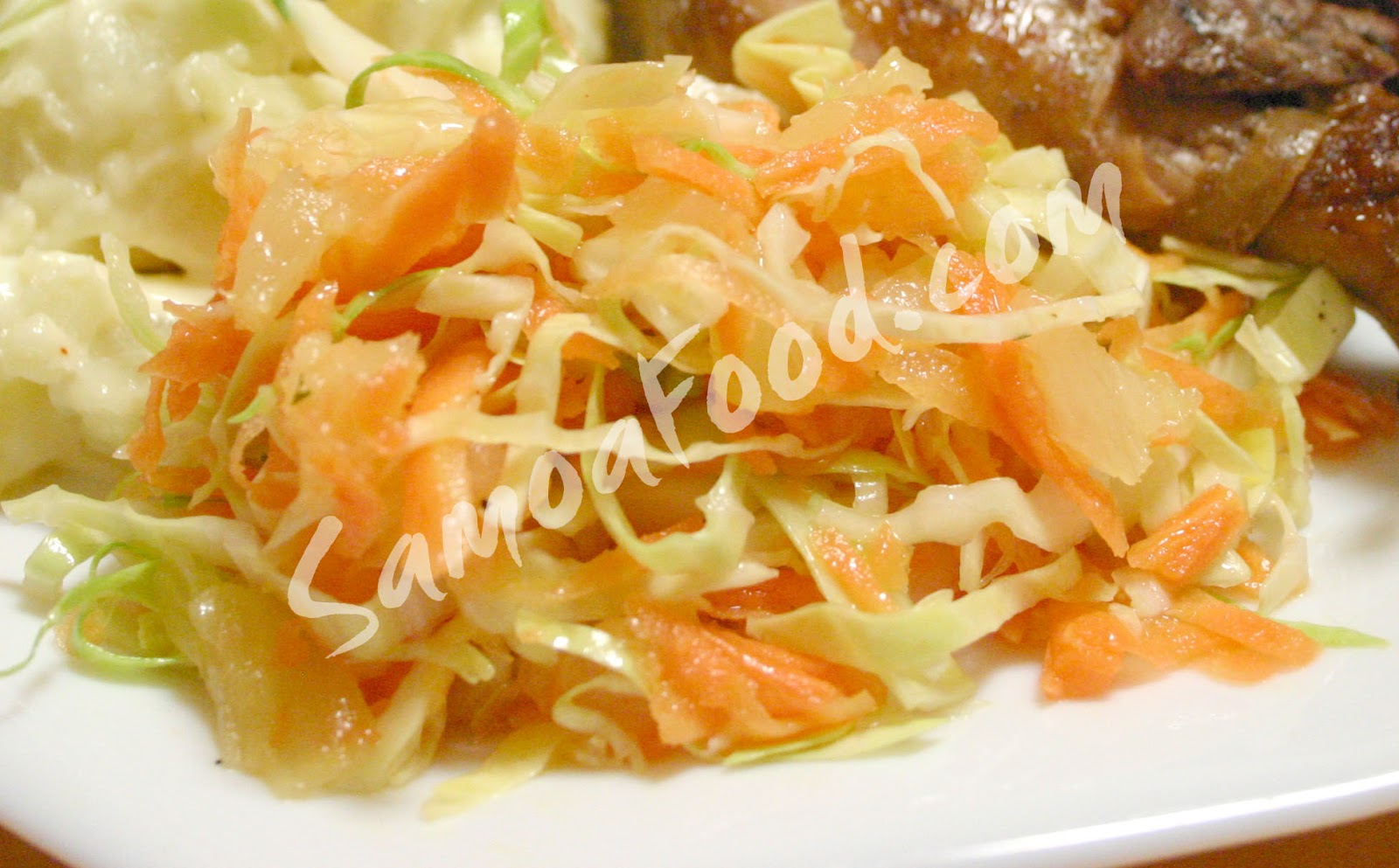 Samoa Food: Samoa Divided and BBQ side dishes