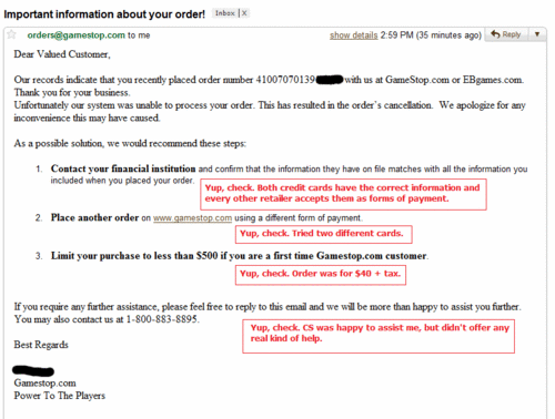 Hello USA: cancel gamestop order