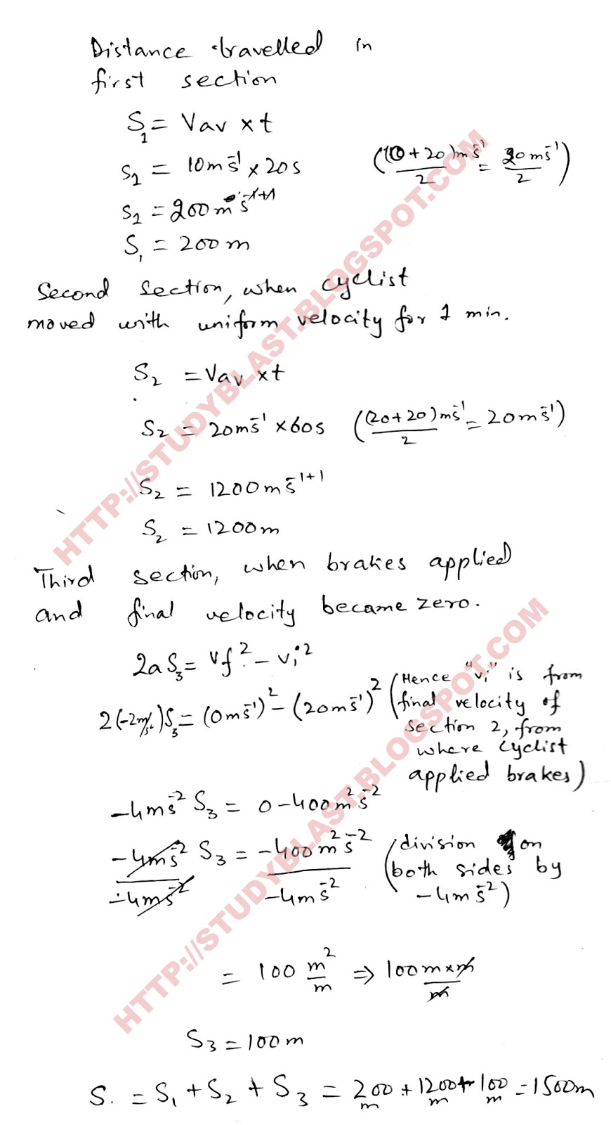 Physics Grade 9 Notes, Numerical Problem Chapter 3, Problem 3.4
