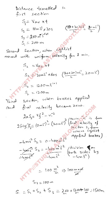 Physics Grade 9 Notes, Numerical Problem Chapter 3, Problem 3.4