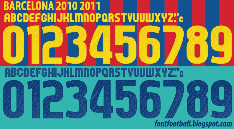 FONT FOOTBALL: Font Vector Barcelona 2010 2011 kit