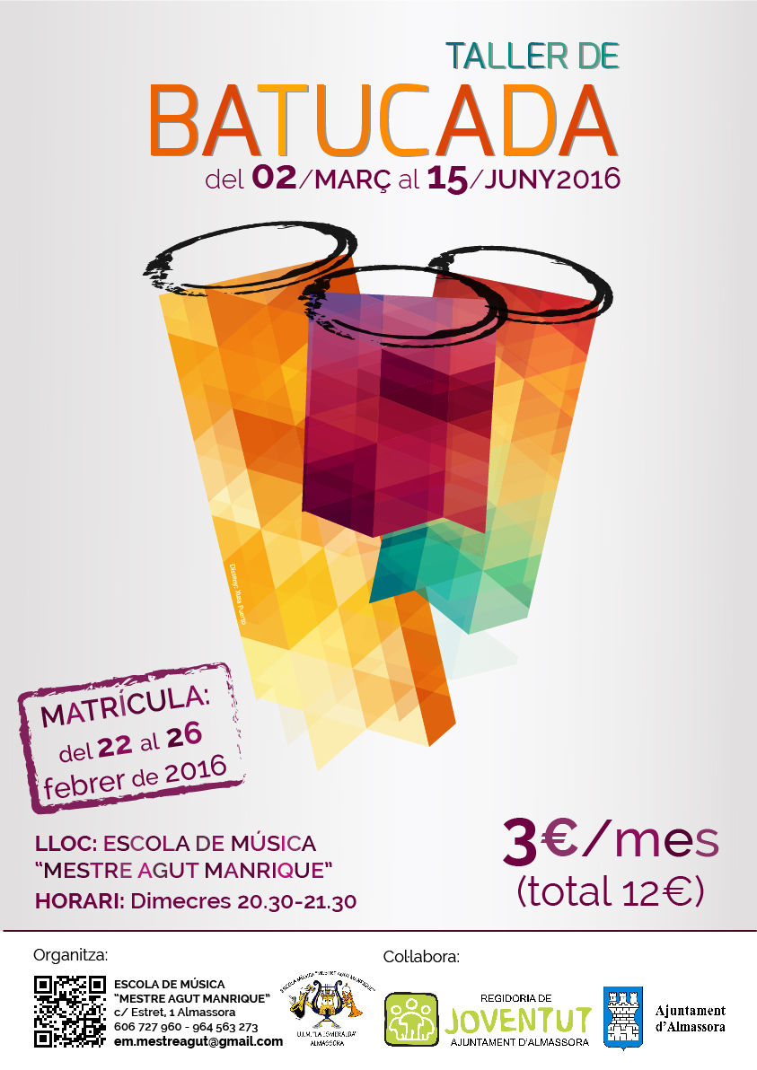 ESCOLA DE MÚSICA I DANSA MESTRE AGUT MANRIQUE: NOU TALLER DE BATUCADA!