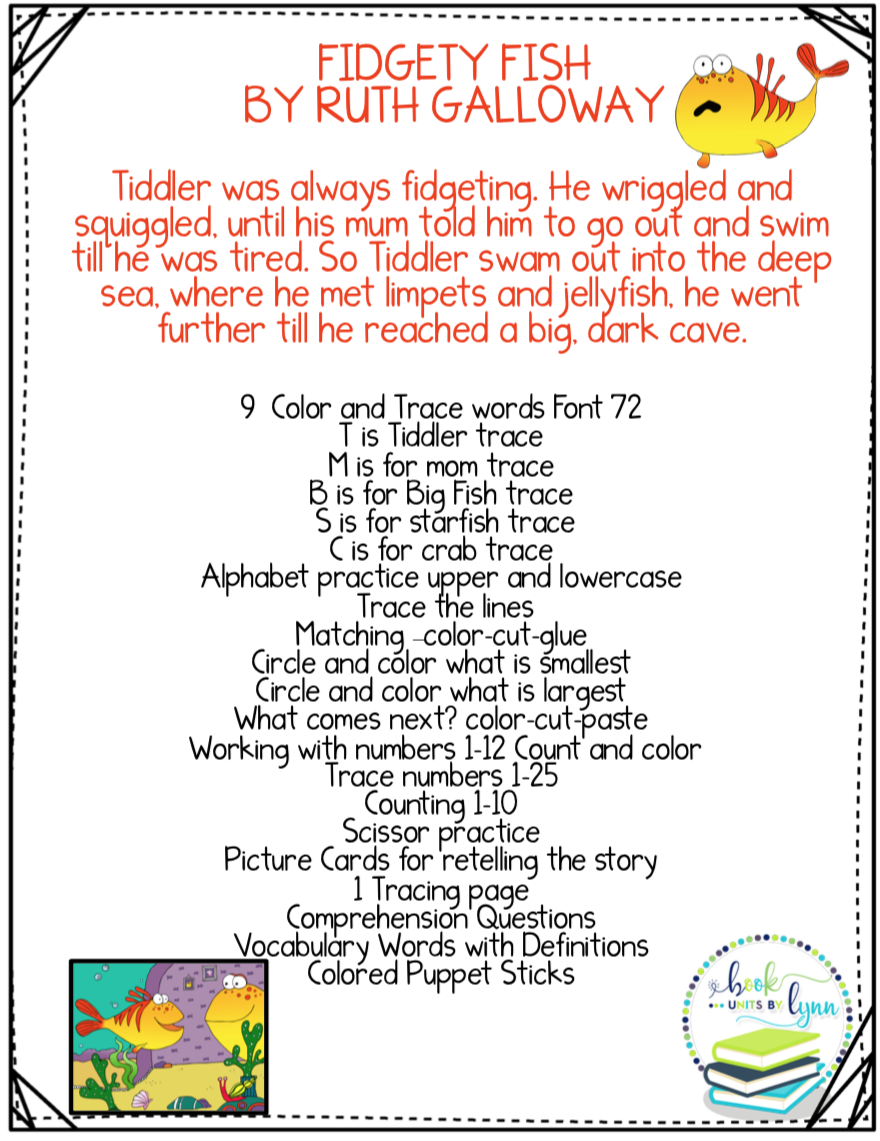 FIDGETY FISH BOOK UNIT ~ Book Units by Lynn