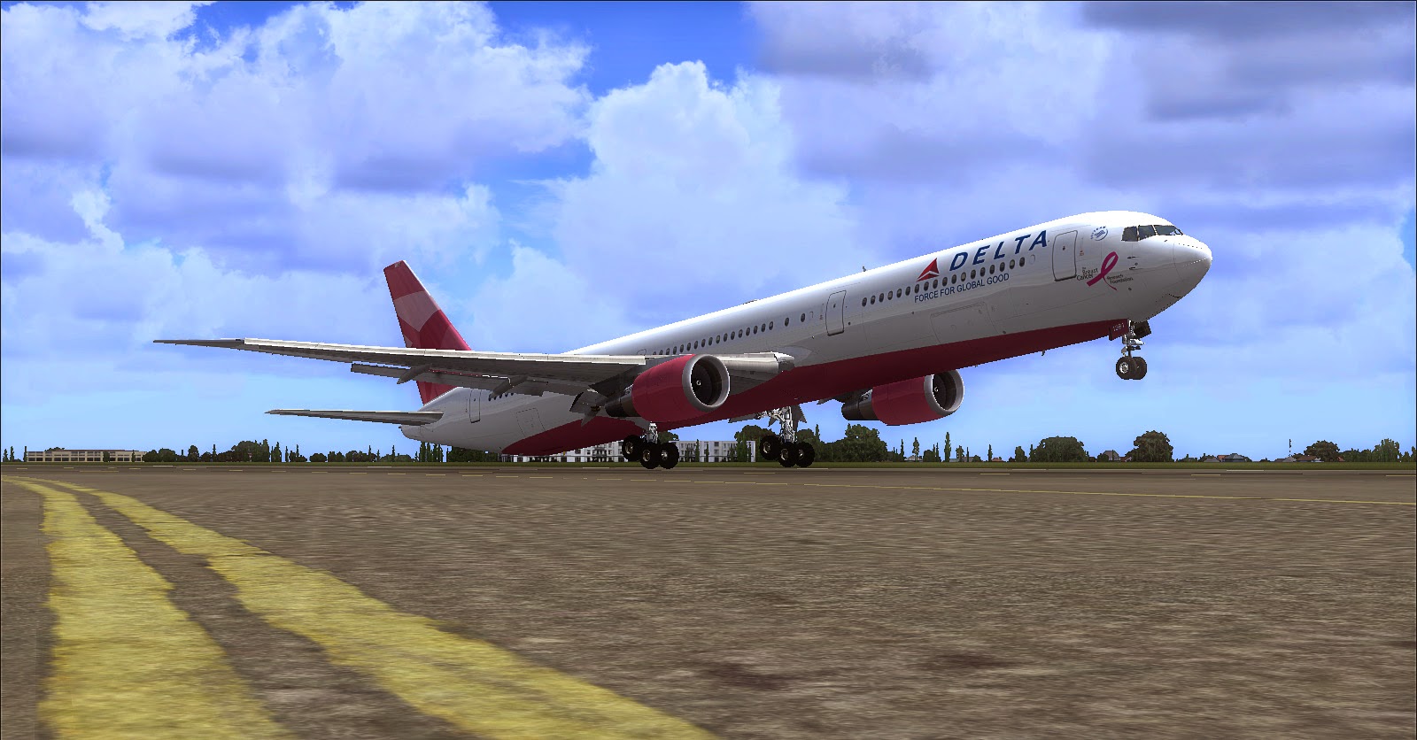 [FS2004/FSX] Boeing 767-400 Delta The Breast Cancer Research Foundation