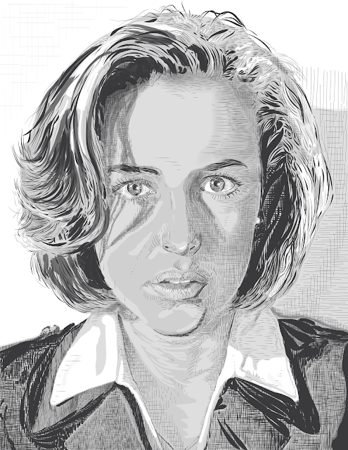 Turn On The Bright Lights: Gillian Anderson - X-Files Drawing