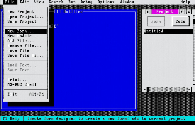 Programando no Visual Basic 1.0 para MS-DOS