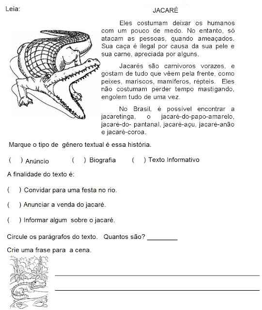 Texto Informativo P ~ Cantinho das Atividades