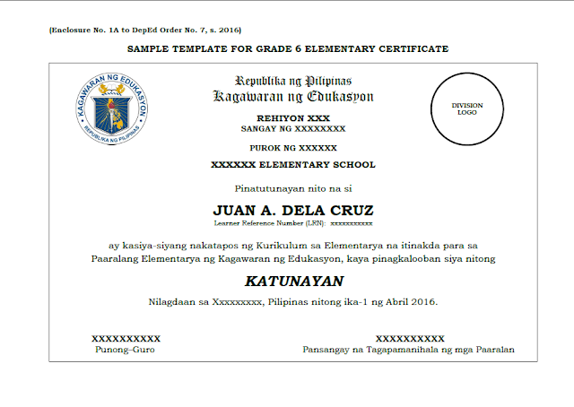 SAMPLE TEMPLATE GRADE 6 10 12 CERTIFICATE DepEd LP s sample-template-grade-6-10-12-certificate-deped-lp-s