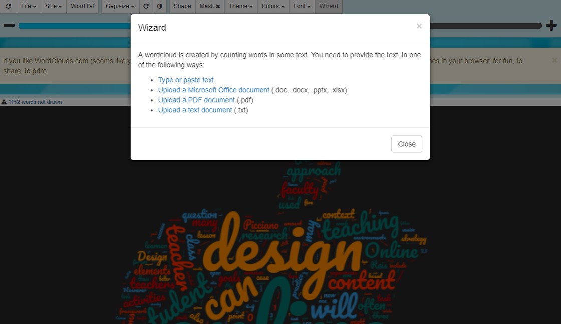 Blended Learning @ (Tech+Education) : How to create Wordcloud?
