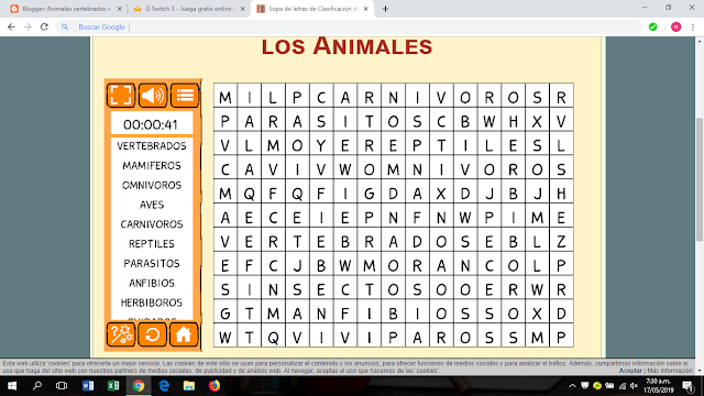 Sopa de Letras de los animales