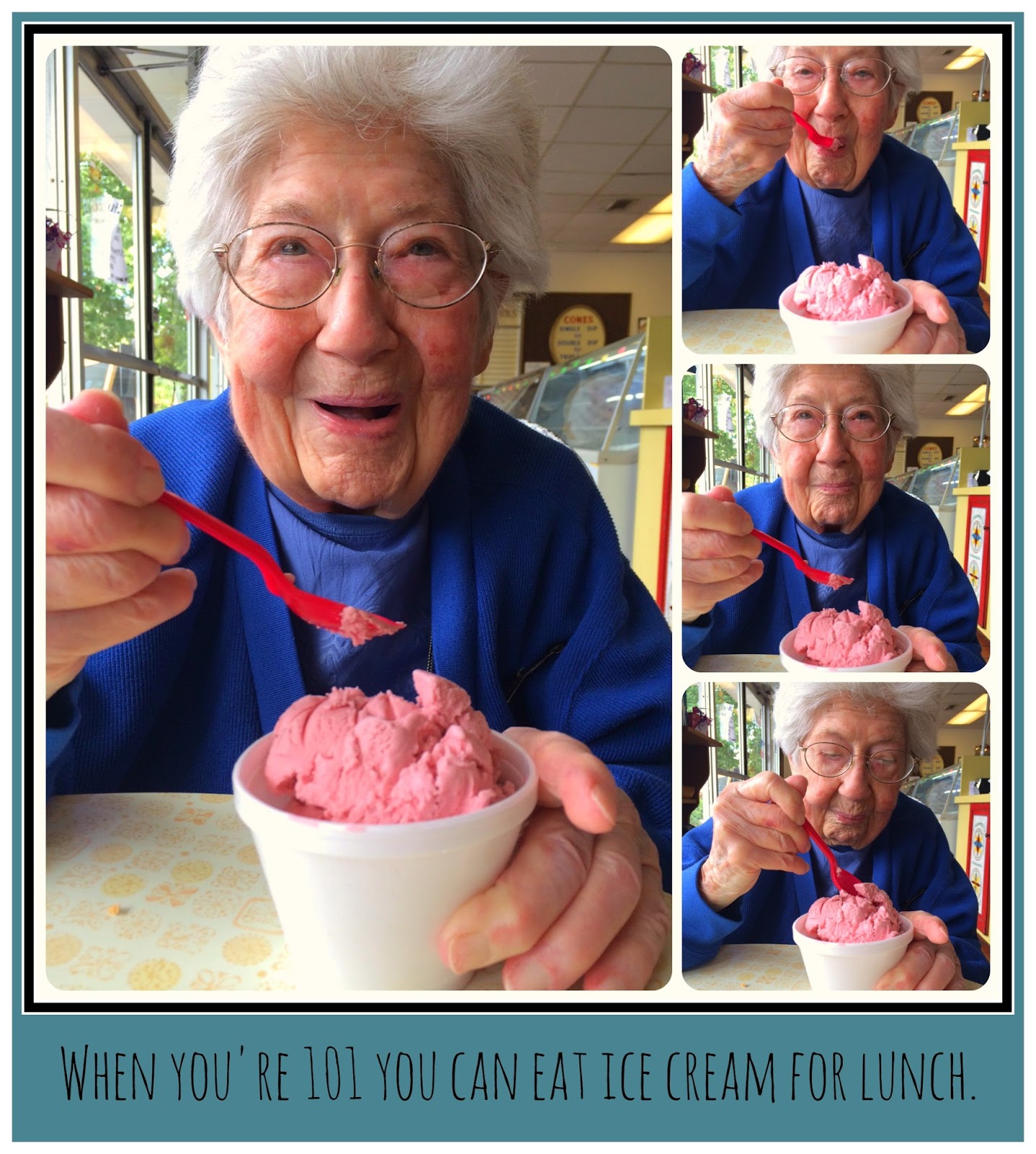 40 Lunches: When You're 101 You Can Eat Ice Cream For Lunch