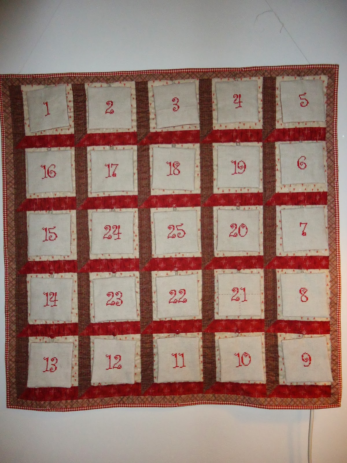 Stitched Memories in Time: The Mystery of Christmas advent quilt - mini ...
