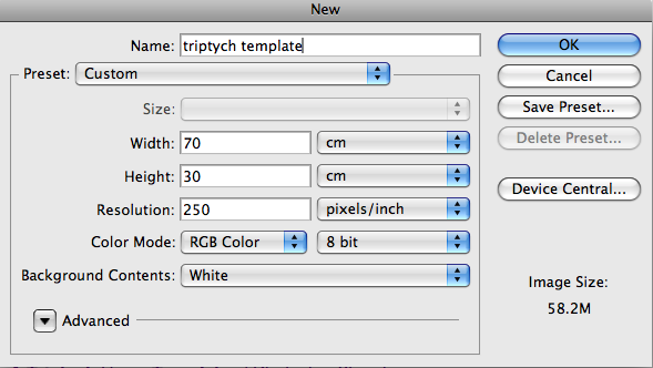 Visual recording: How to make a Triptych Template in Photoshop