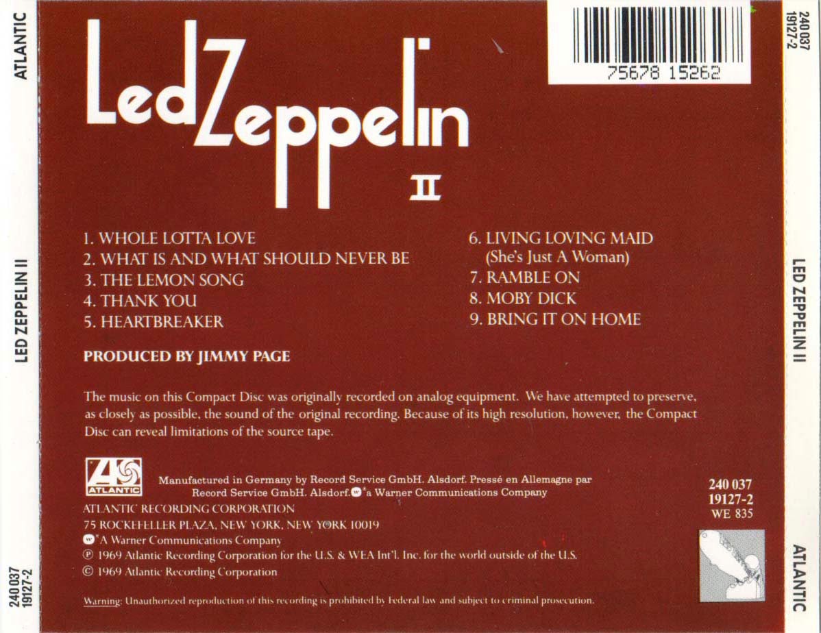 Discos para história: Led Zeppelin II, do Led Zeppelin (1969)