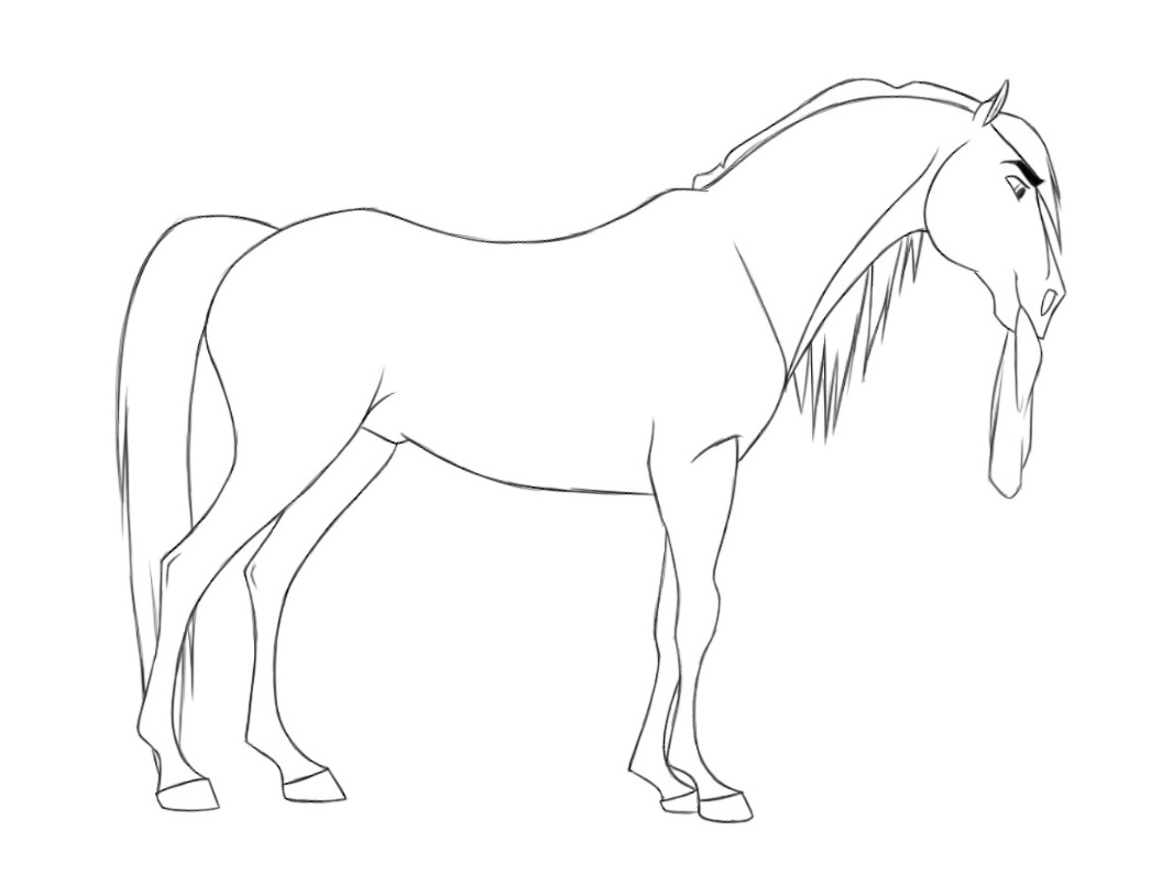 Stallion Line Art