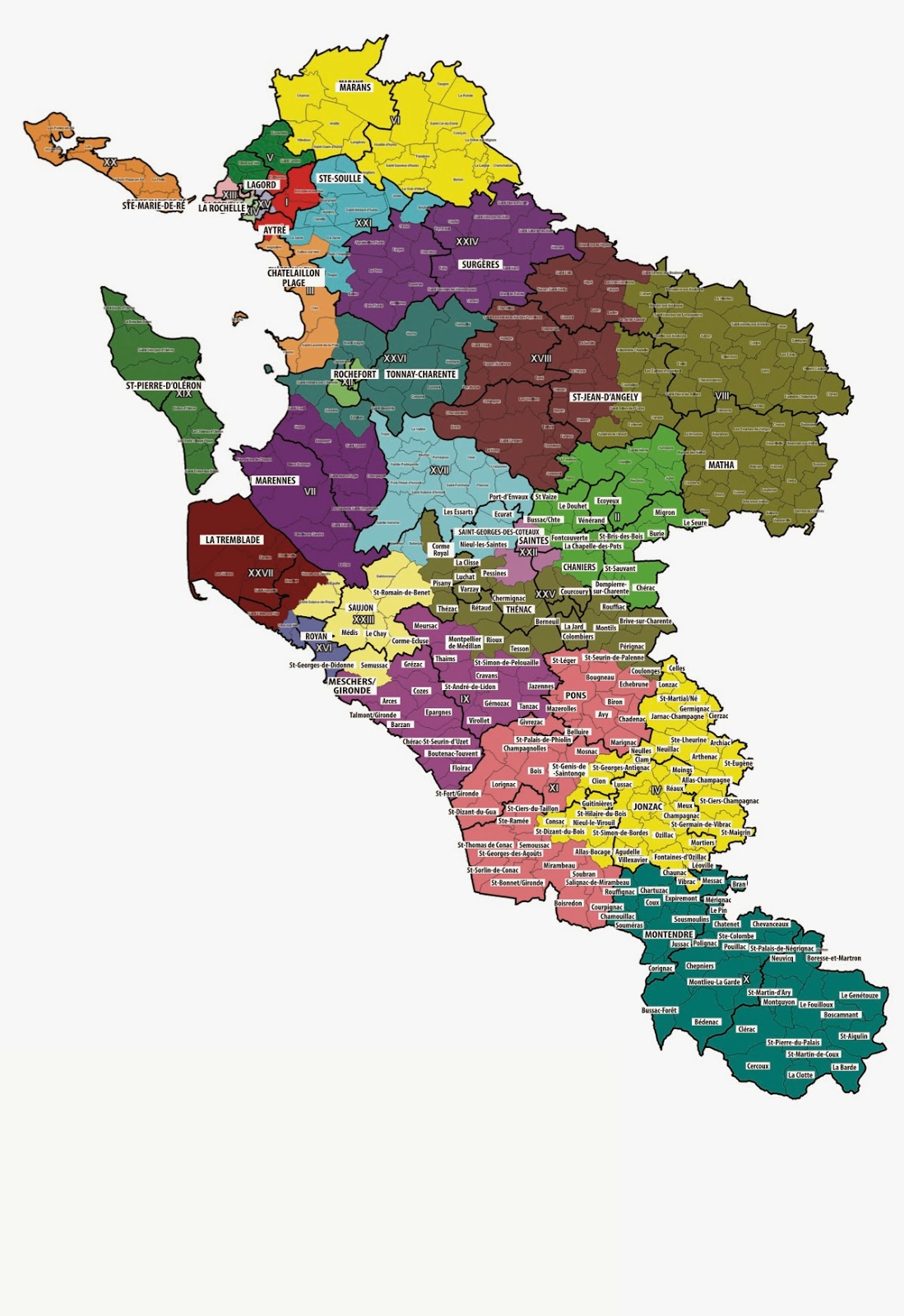 Carte Des Communes De Charente Maritime | imvt