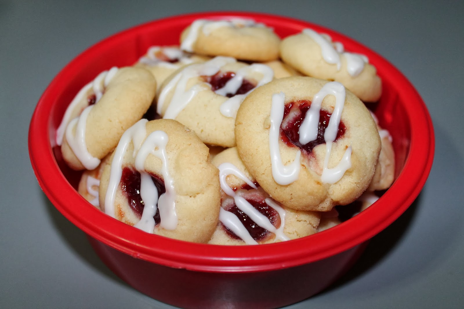 Raspberry Almond Thumbprint Cookies